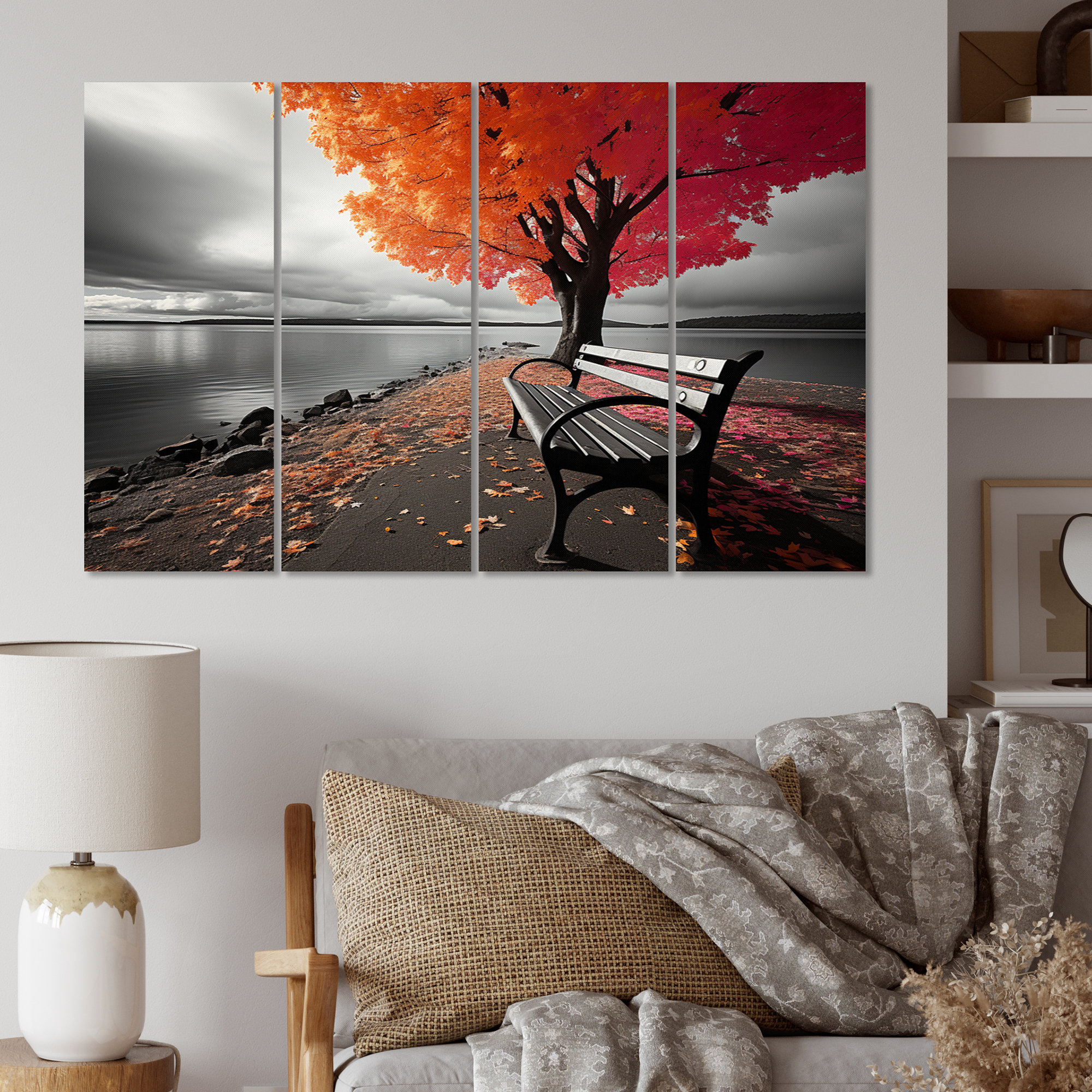 Latitude Run® Lake Chromatic Embrace In Red - Lake House Cottage Canvas ...