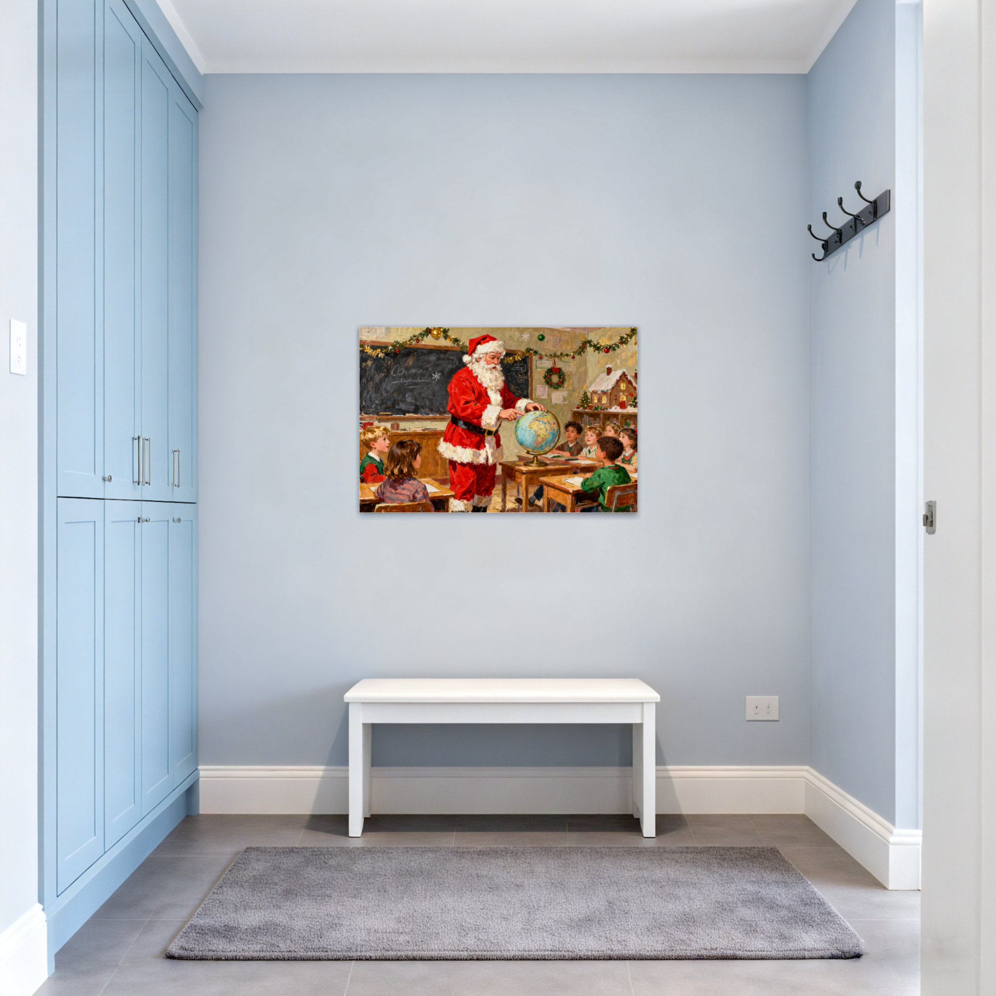 August Grove Christmas Santa Claus In Classroom With Globe - Wayfair Canada