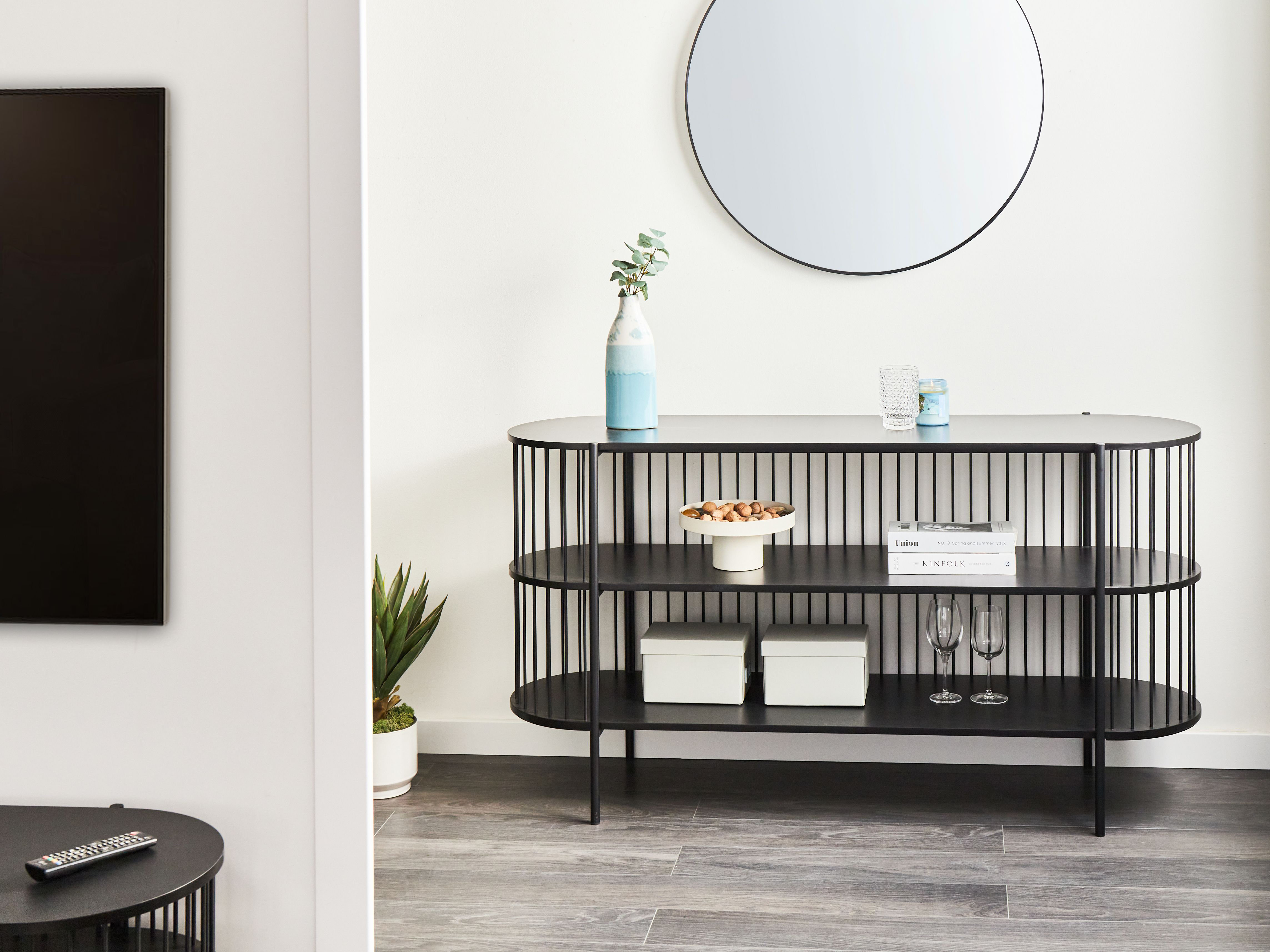 Latitude Run 2 Tier Shelving Unit BIRSON 80 cm Black | Wayfair.co.uk