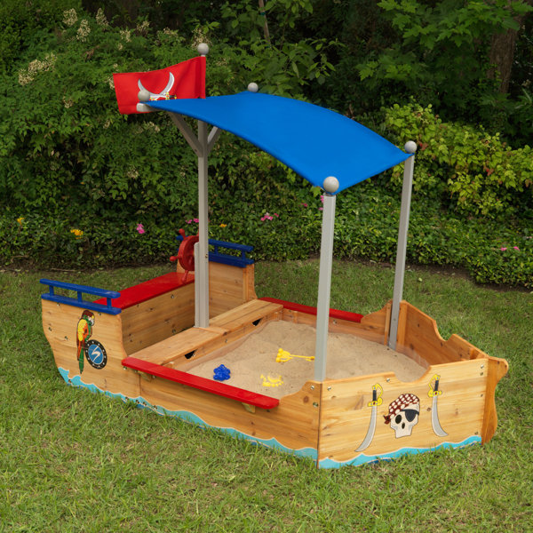 KidKraft Boat-shaped sand box with Cover & Reviews | Wayfair.co.uk