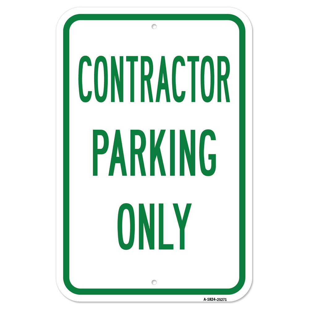 SignMission Contractor Parking Only | 18" x 24" Heavy-Gauge Aluminum ...