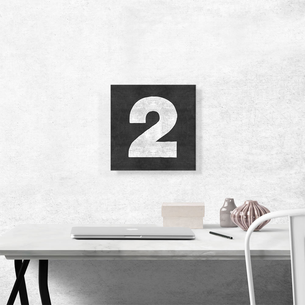 ARTCANVAS Chalkboard Number 2 Two Numeral - Wrapped Canvas Textual Art ...