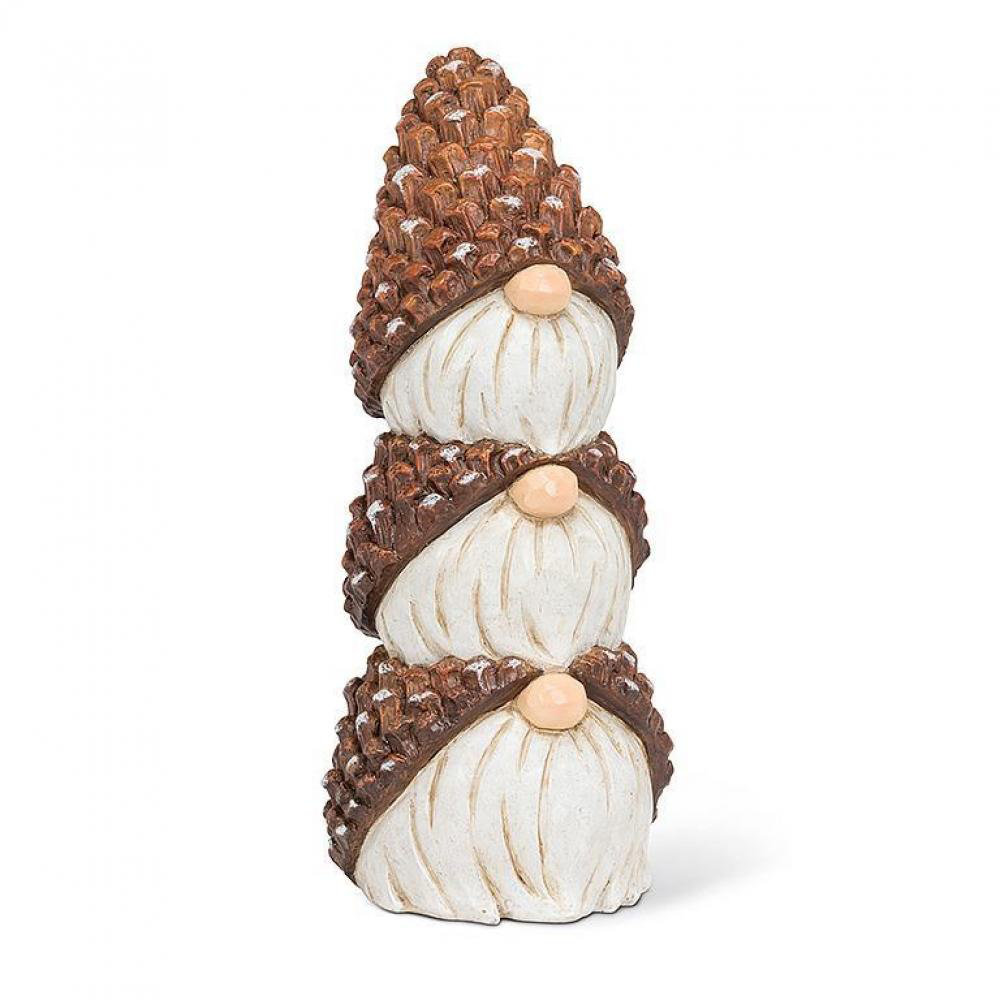 The Holiday Aisle® Stacked Gnomes With Pinecone Hats Figurine | Wayfair