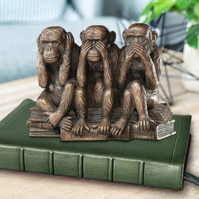 Winston Porter Carraway Hear, See, Speak No Evil Monkey Trio Figurine ...