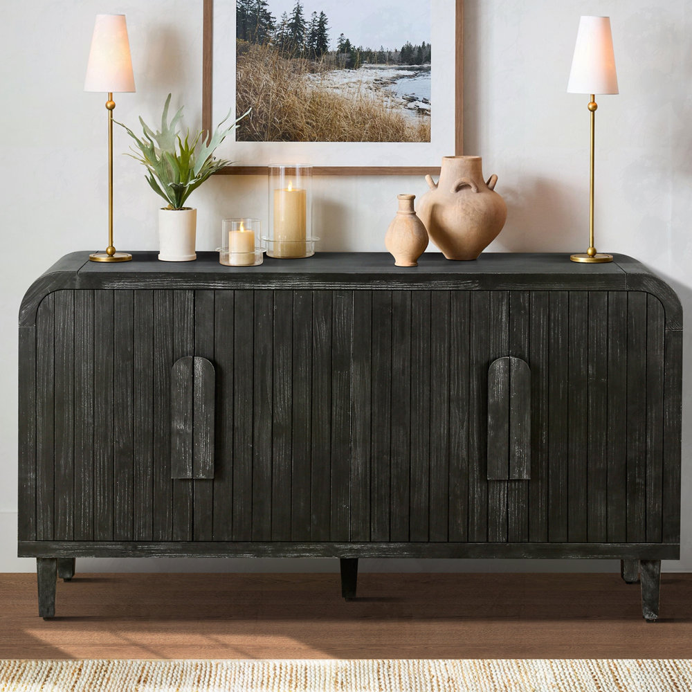 Latitude Run® Vertical Wood Grain Carving Storage Cabinet - Wayfair Canada