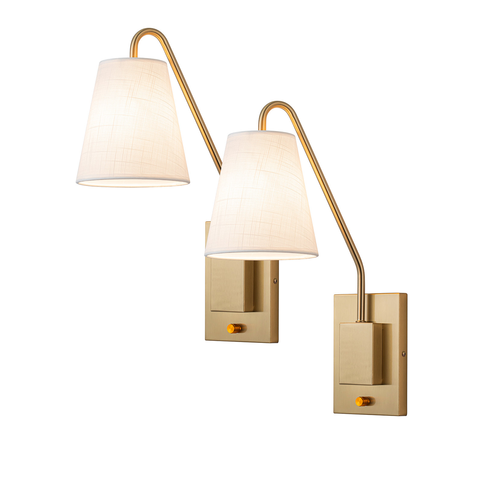 Mercer41 Aileth Cotton-linen Fabric Arm Wall Sconces (Set of 2 ...