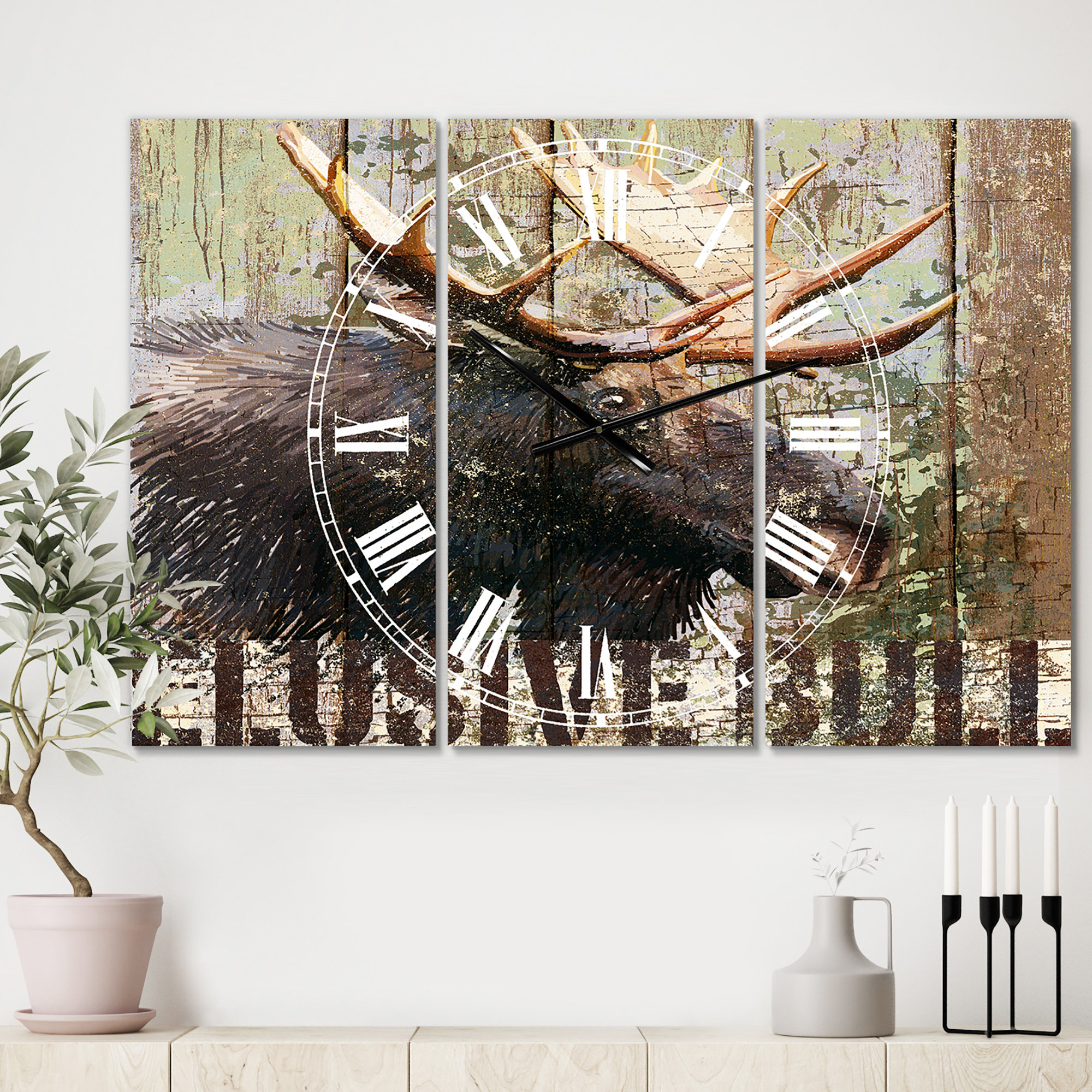 East Urban Home Open Season Moose - Large Traditional 3 Panels Wall ...