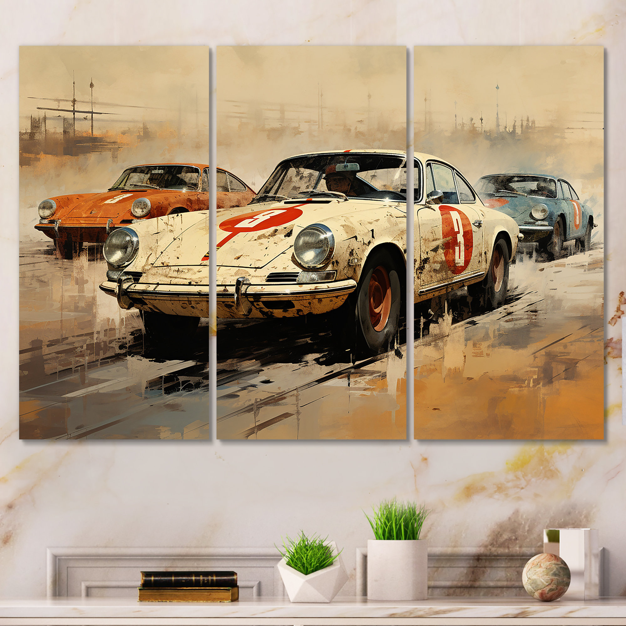 Red Barrel Studio® Vintage Rally Speed Car Melody 2 - Race Tracks Wall ...