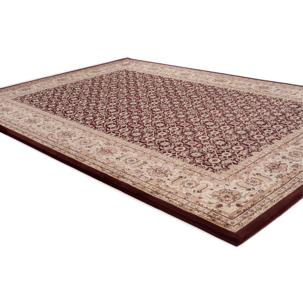 Canora Grey Esterino Oriental Machine Woven Area Rug in Burgundy/Beige ...