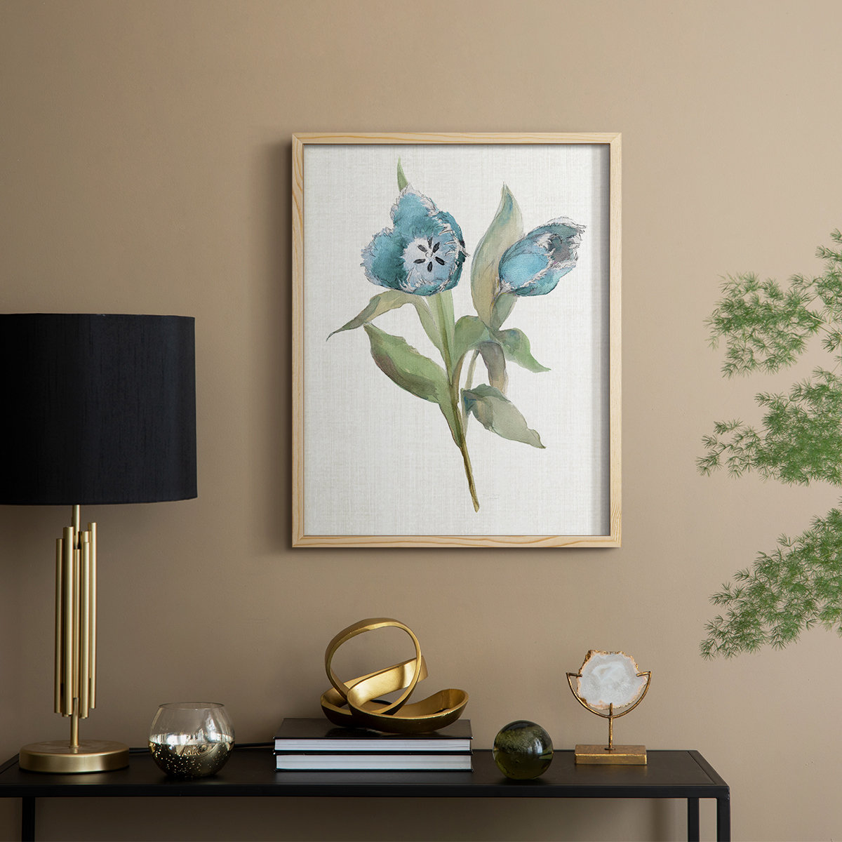 Lark Manor™ Blue Tulip Picks I Framed Print - Solid Wood | Wayfair