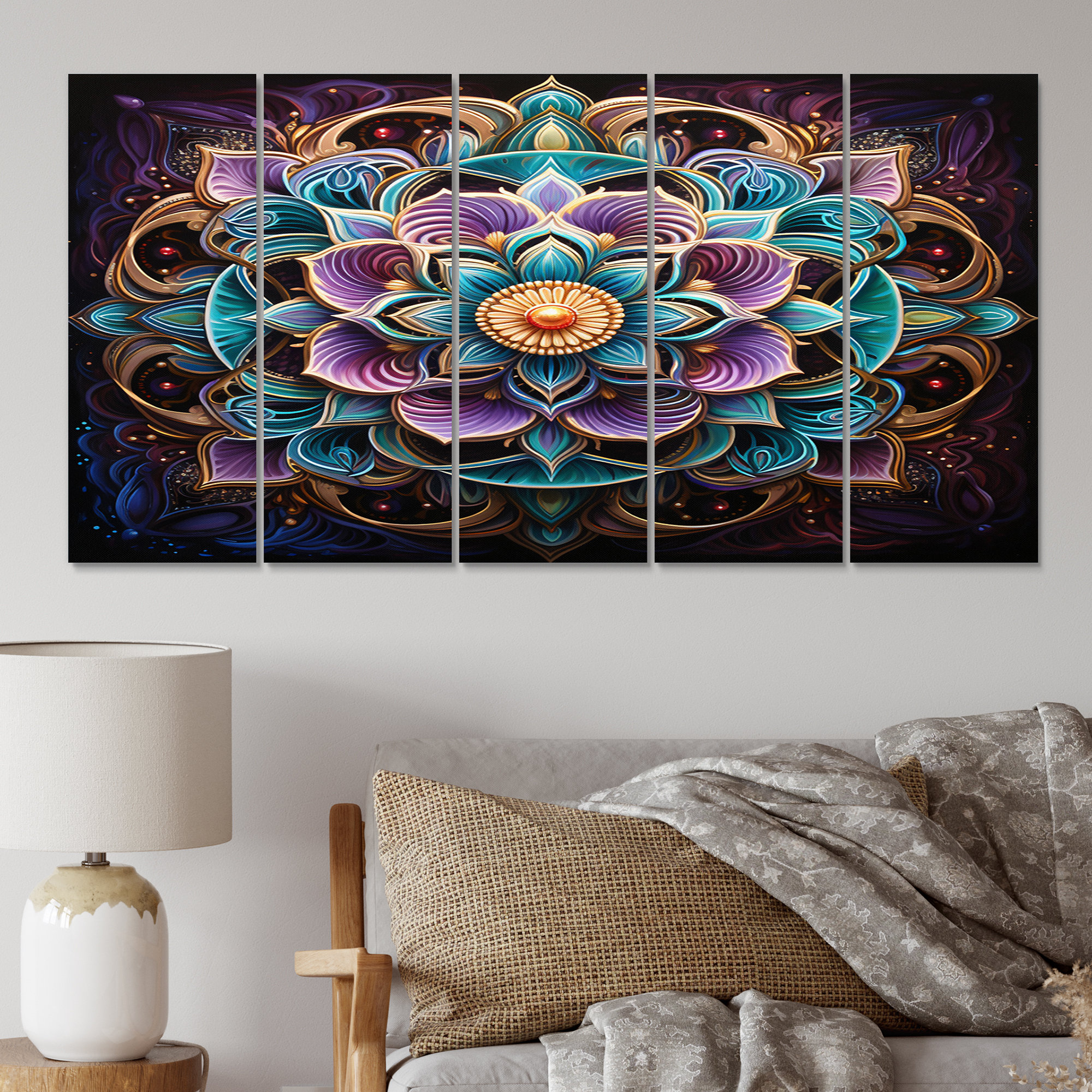 Bungalow Rose Ancient Colorful Magical Mandala - Boho Mandala Wall ...