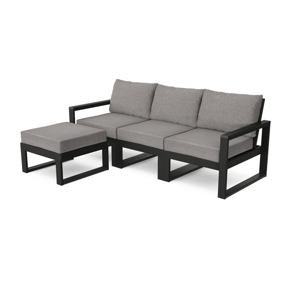 POLYWOOD EDGE Modular Deep Seating Set with Ottoman & Reviews | AllModern
