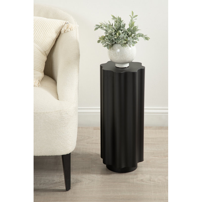 Wrought Studio™ Round Wavy Metal Drink Table | Wayfair