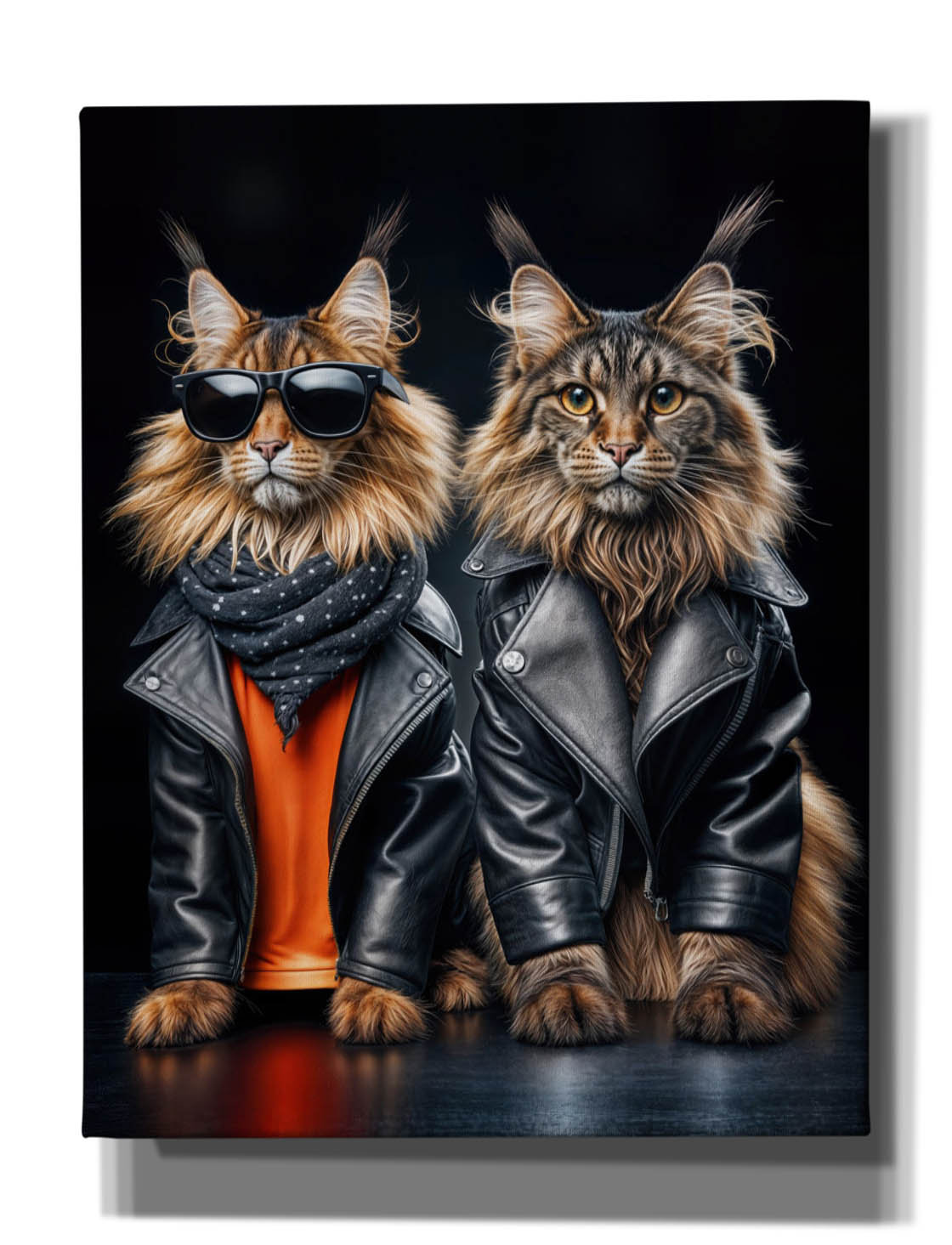Trinx 'Cats - Feline Bros' by Rey Klimt Canvas Wall Art, 26" x 34 ...