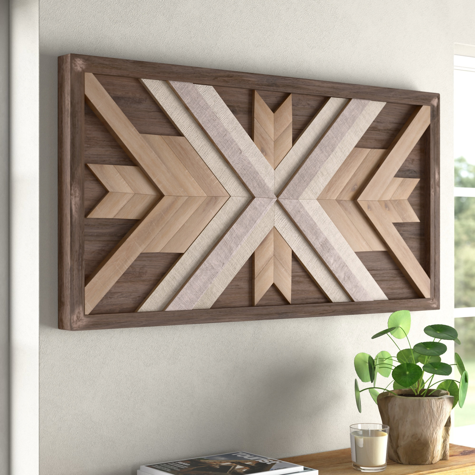 Union Rustic Wood Handmade Southwestern Geometric Home Wall Decor ...