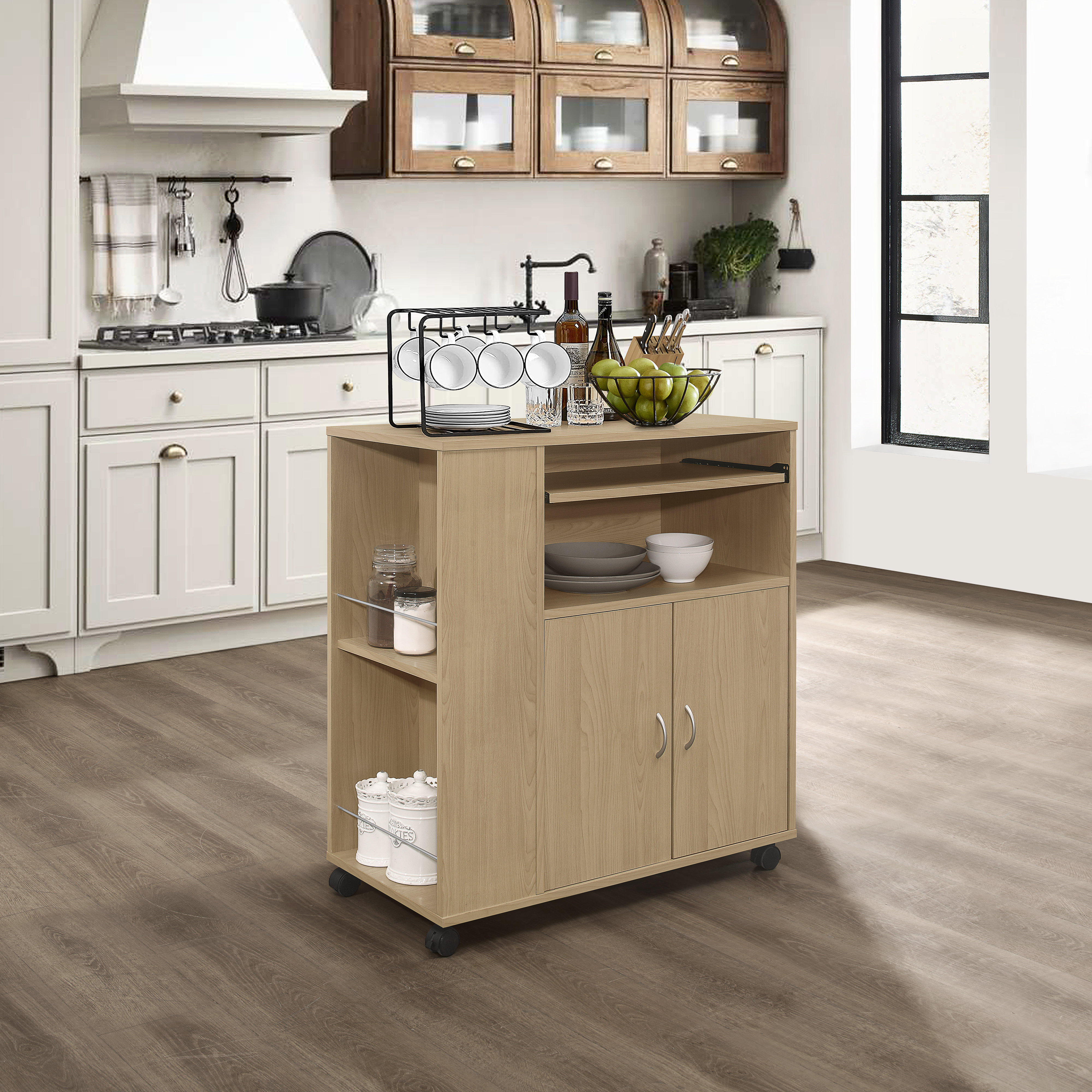 Hokku Designs Armira 30" Kitchen Island Rolling Cart on Wheels with ...