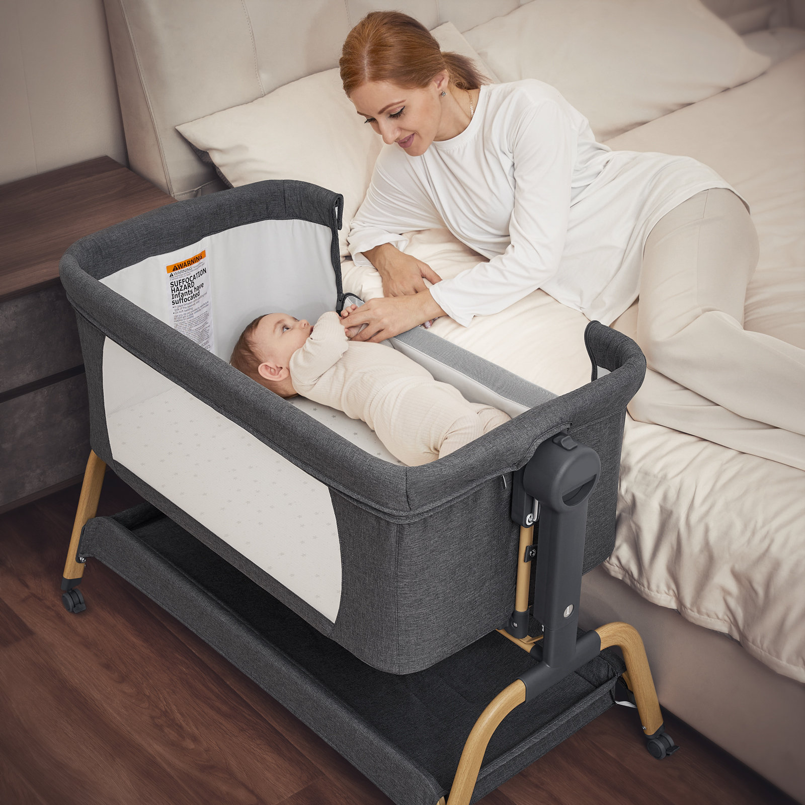 Isabelle & Max™ Alasca 3 in 1 Baby Bassinet, Rocking Bassinets Bedside ...