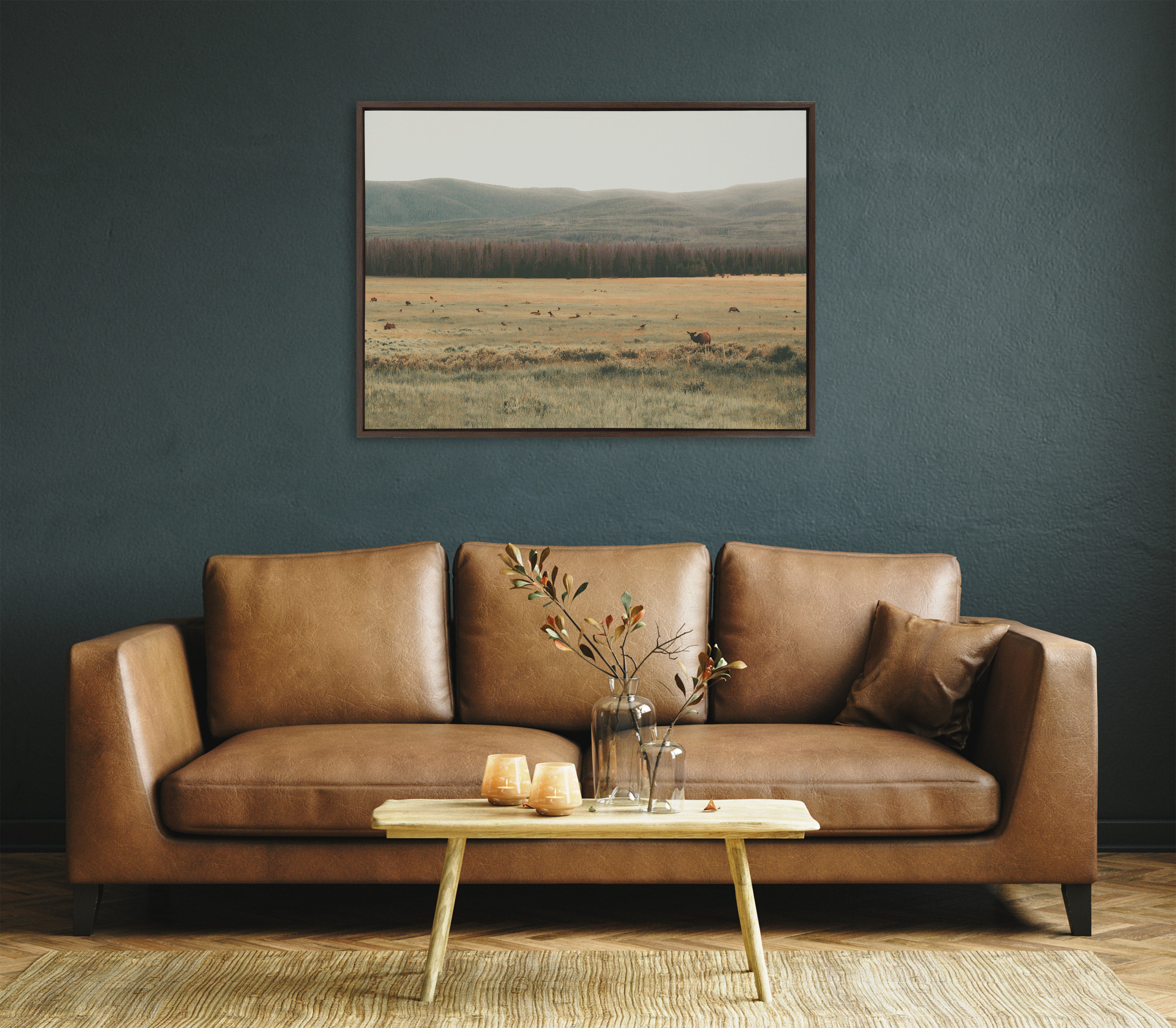 Beachcrest Home™ Shalyce Natural Prairie Landscape Framed On Canvas ...