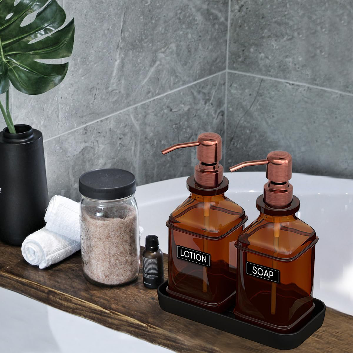 NIERBO Soap Dispenser - 2 Pack, Antique Design Thick Glass Hand Soap ...