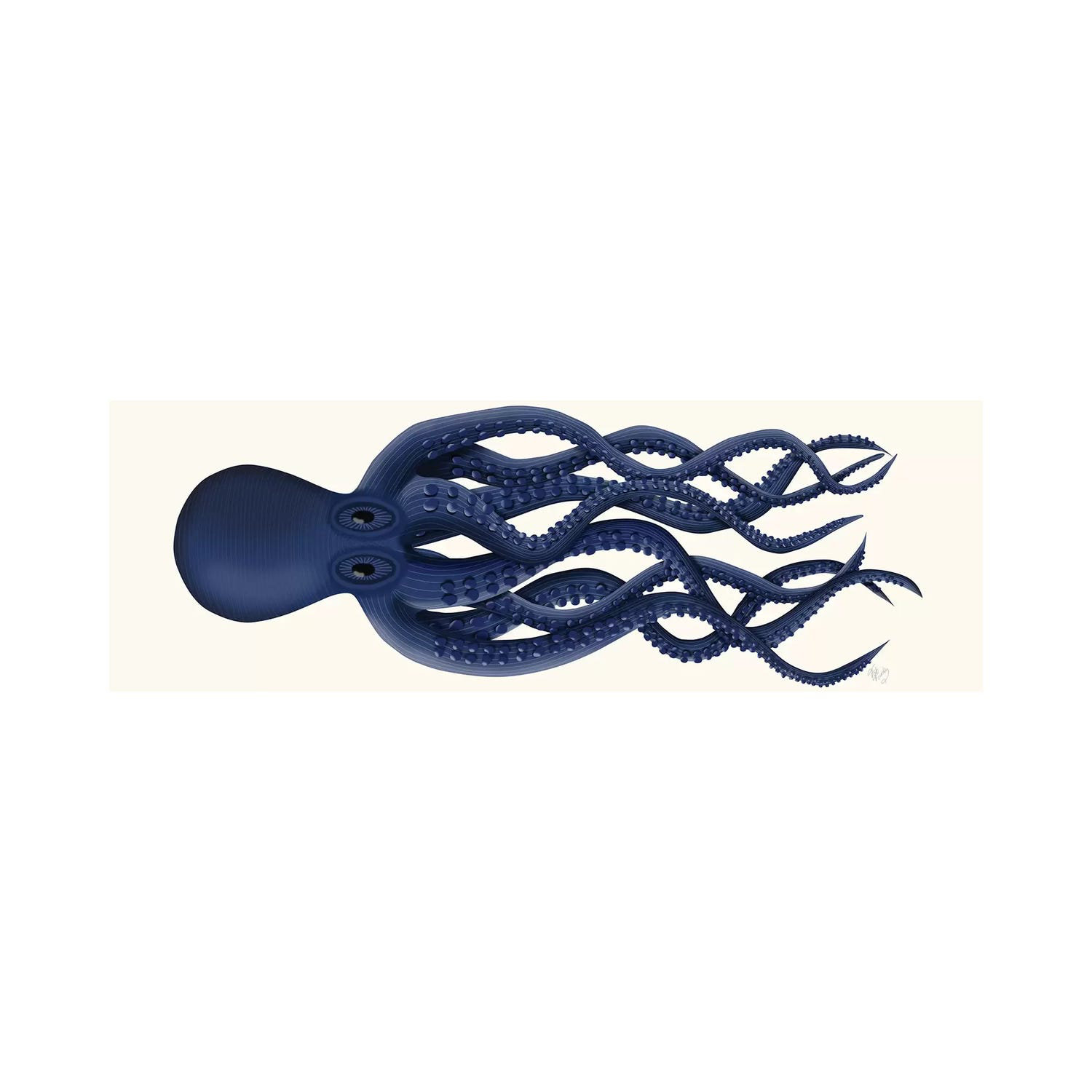 Highland Dunes Giant Octopus Blue Panoramic by Fab Funky - Wrapped ...