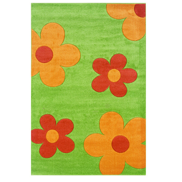 Threadbind Floral Flatweave Green/Orange Area Rug & Reviews | Wayfair