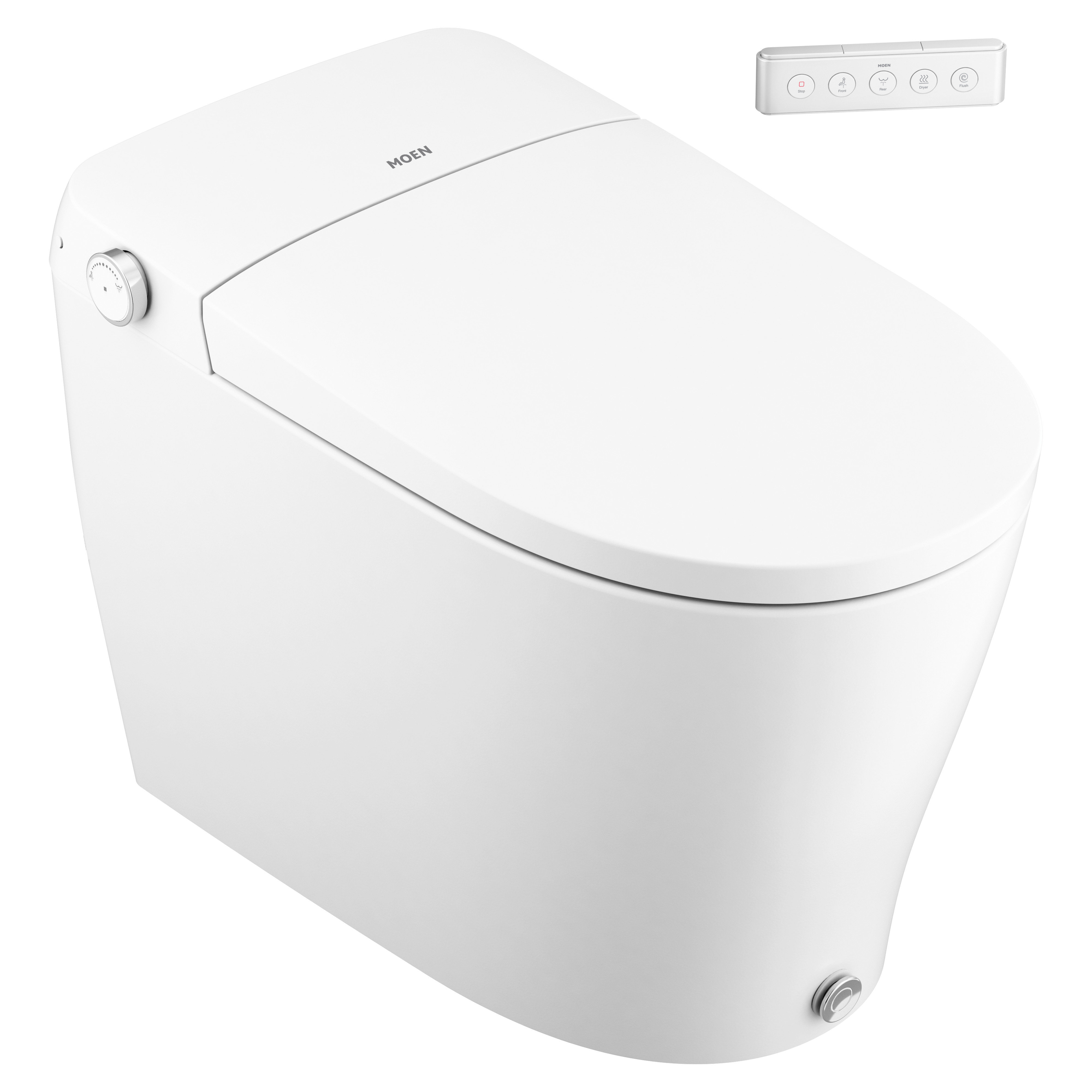 Moen 5-Series Electronic Toilet with Elongated Seat and Remote ...
