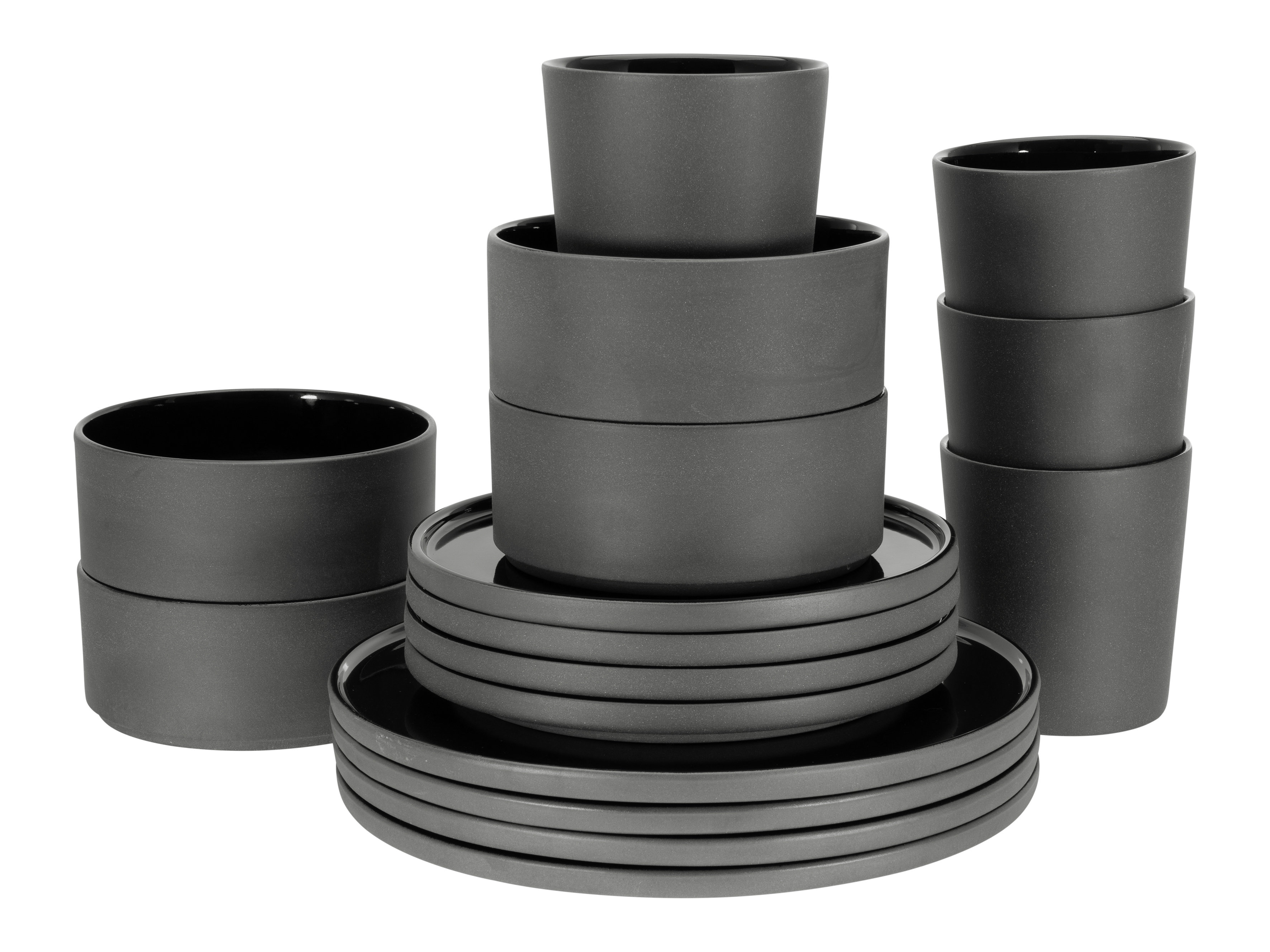 Creatable Future Black, 16-Piece Dinnerware Set | Wayfair.co.uk