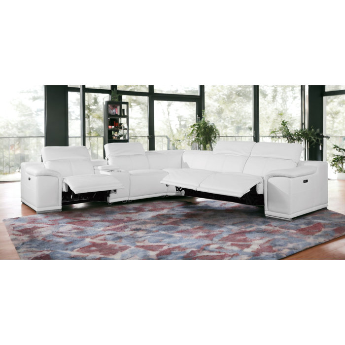 Orren Ellis Losurdo Italian Leather Power Reclining U Shaped Six Piece ...