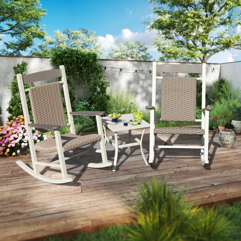 Winston Porter 3-Piece Porch Rocking Chair Set | Wayfair