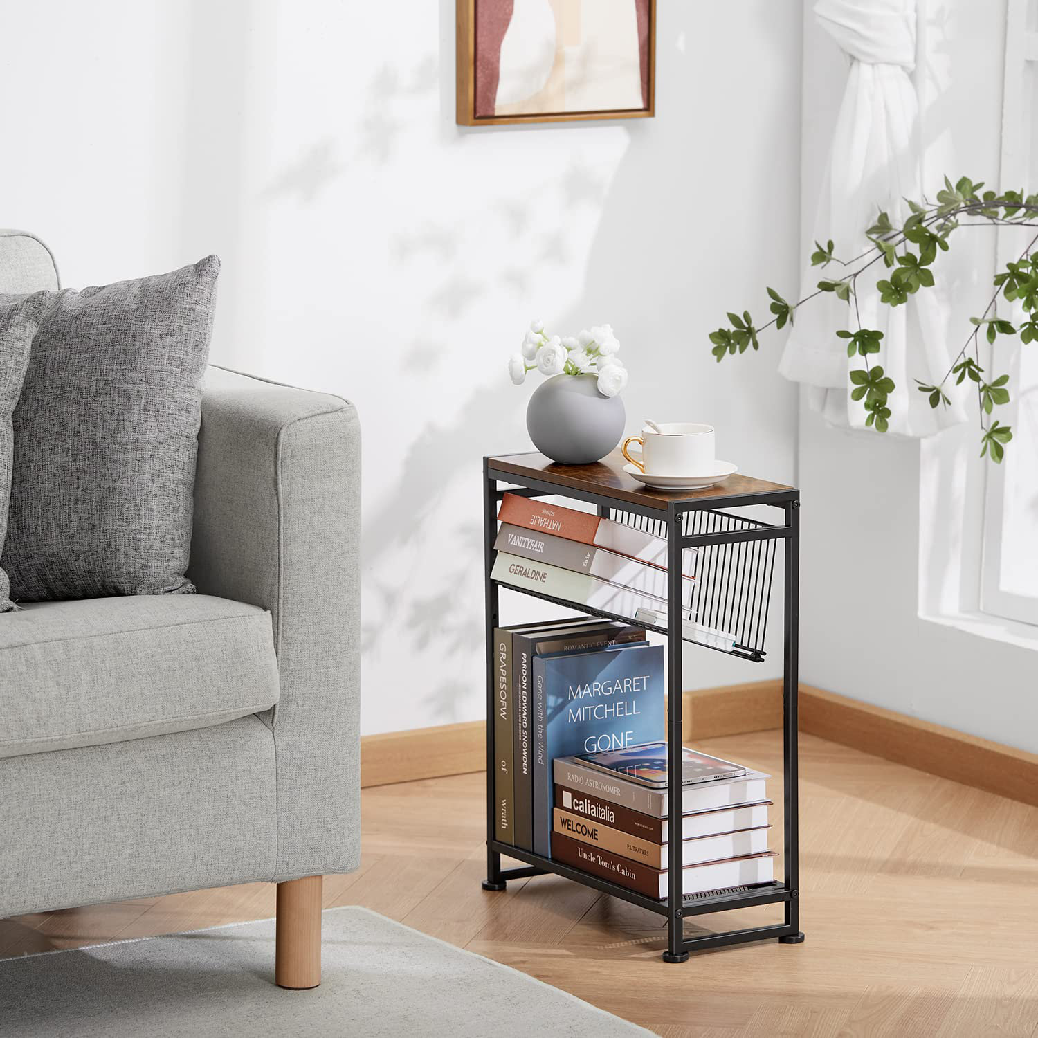 17 Stories Small Side Table For Small Spaces - Slim End Table With ...