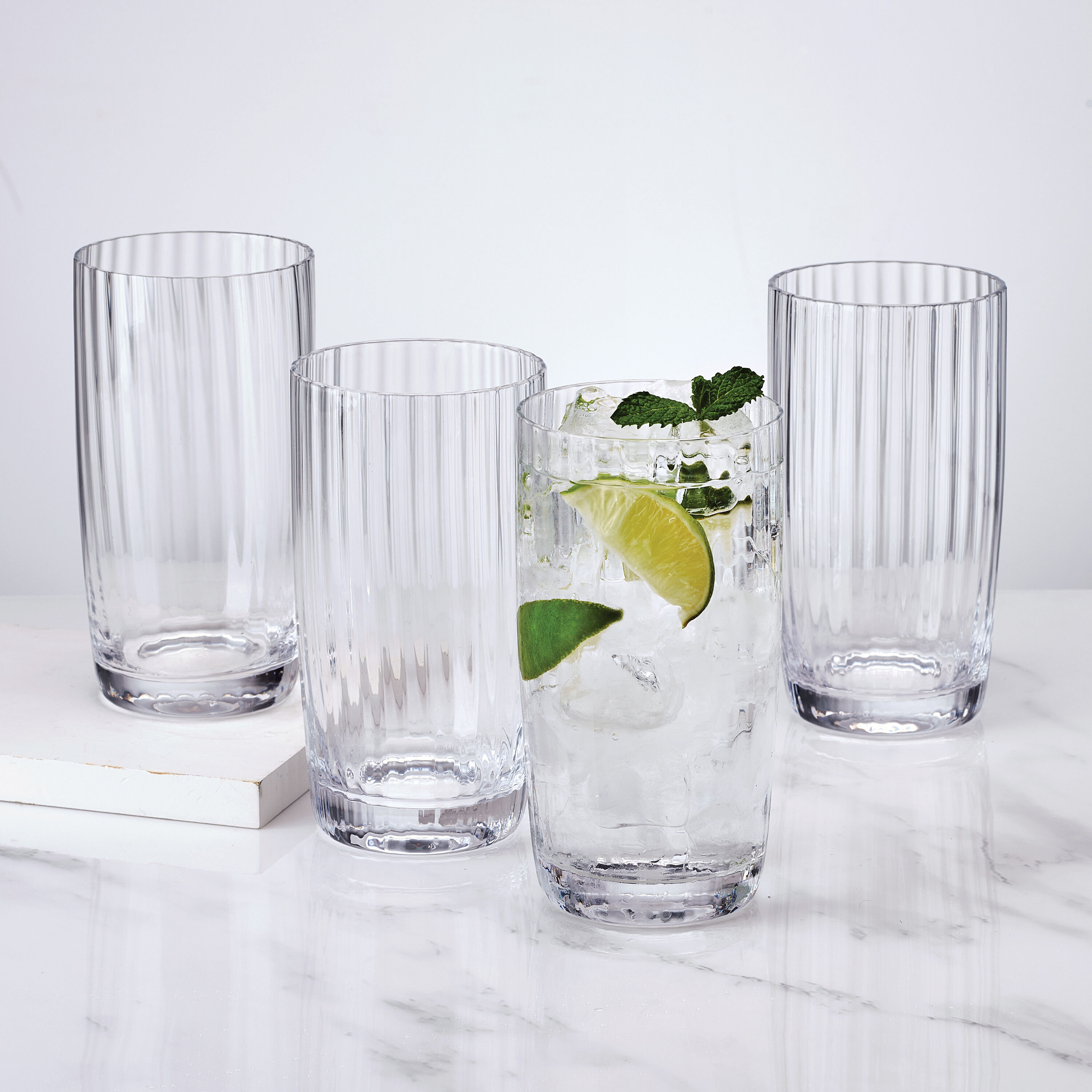 Mikasa Optic 18-Oz Highball Glasses, Set Of 4 | Wayfair
