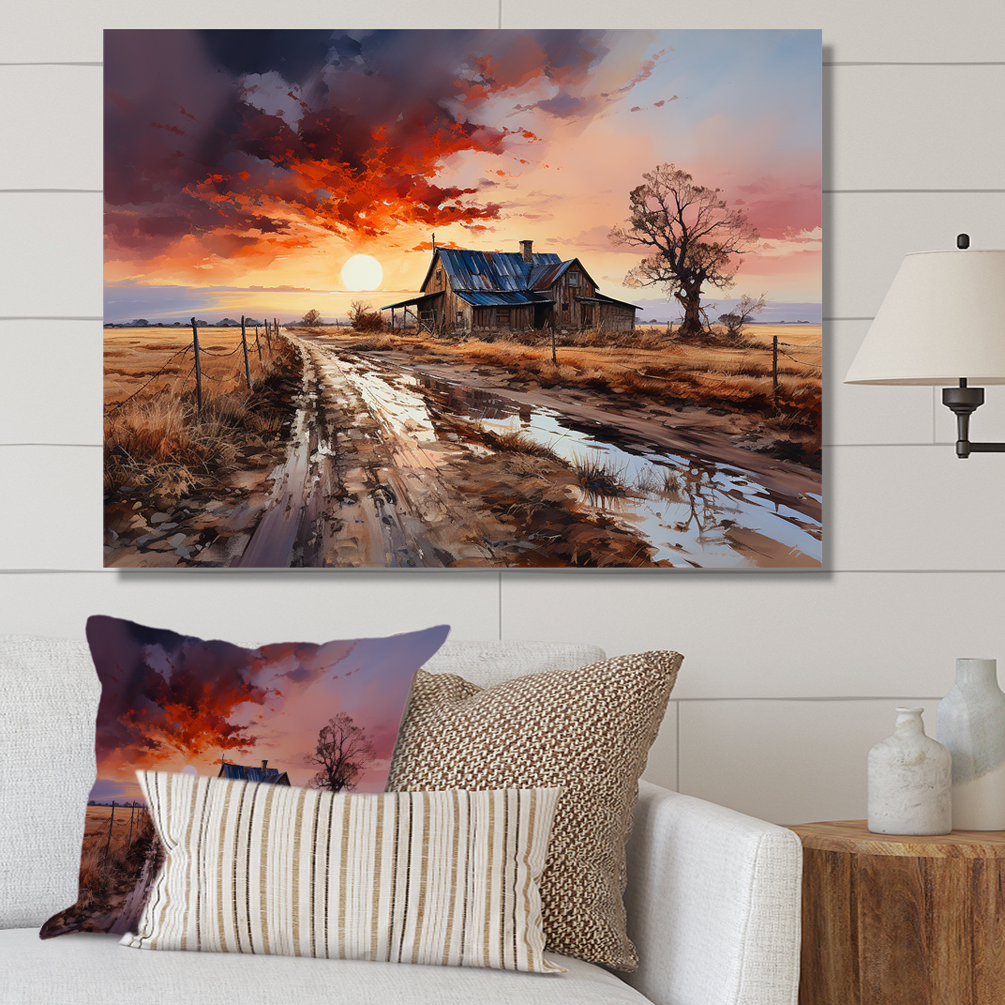 August Grove® Sunrise Countryside Farm Unveiled II On Canvas Print ...