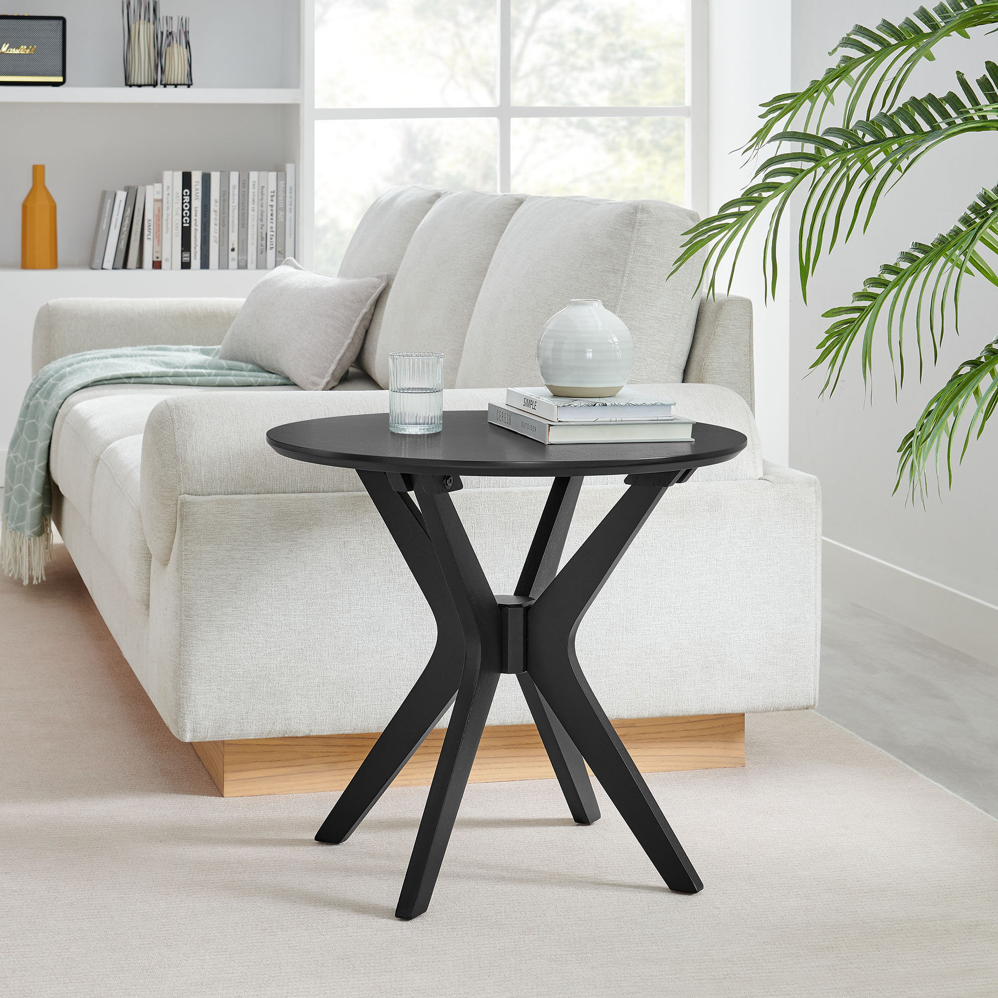 Modway Crossroads 24” Round Wood Side Table In Black - Wayfair Canada