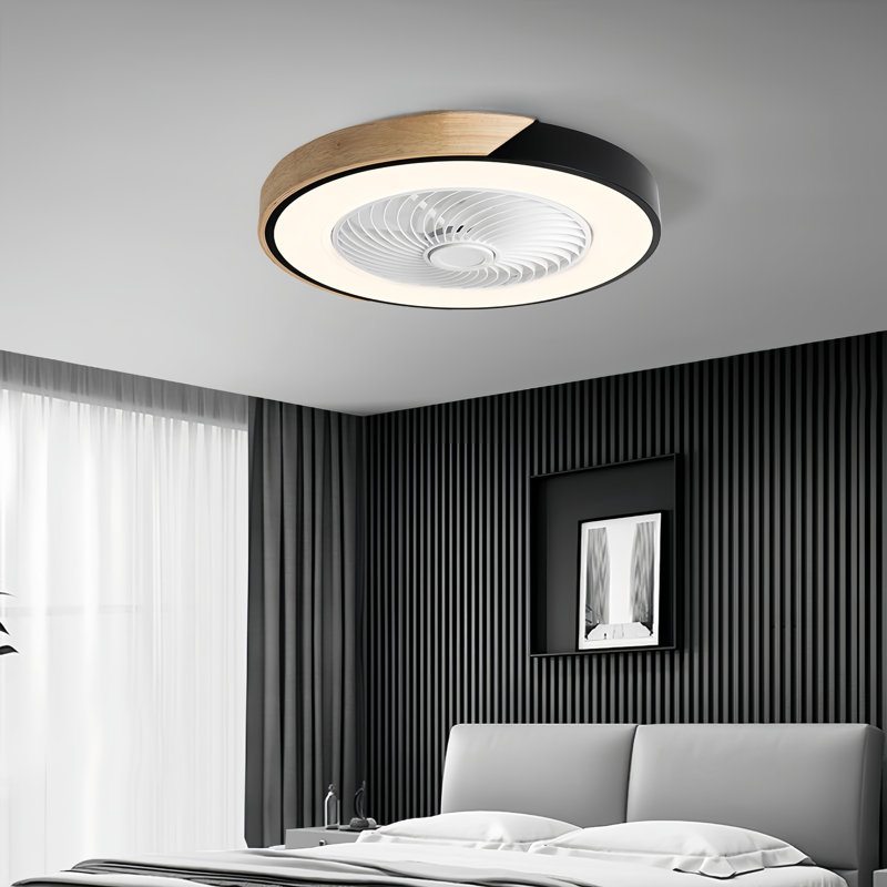 Orren Ellis 19.7" Modern Flush Mount Ceiling Fans With LED Light ...