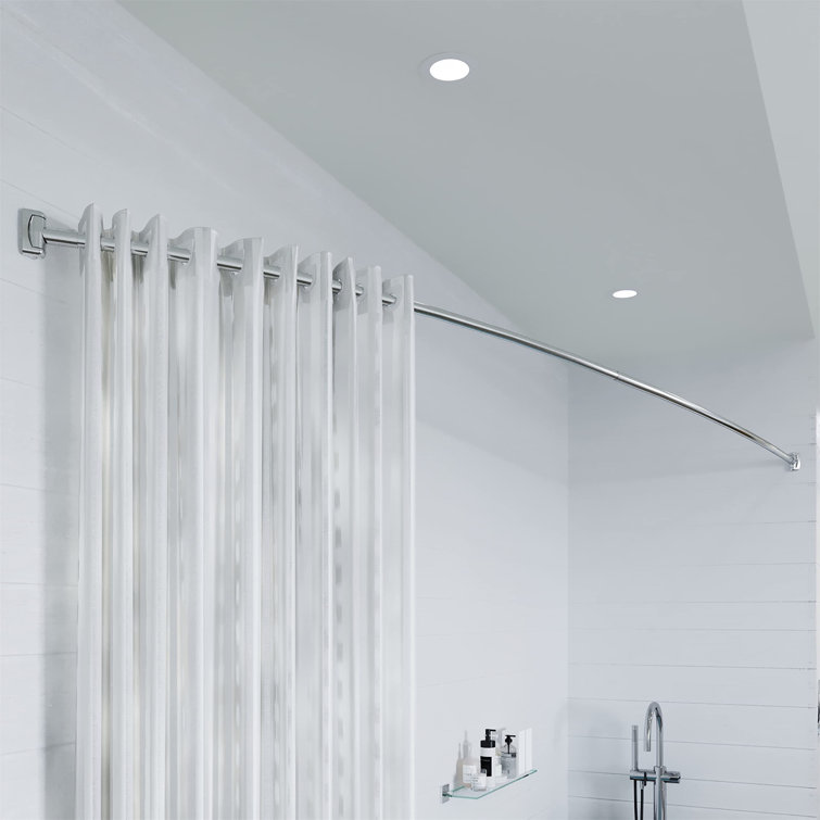 Ivy Bronx Stainless Steel Premium Extendable Telescopic Curved Rod ...