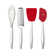 Cuisipro 4 PieceCuisipro Piccolo Tools, Mini Baking Set, Red, Silicone ...