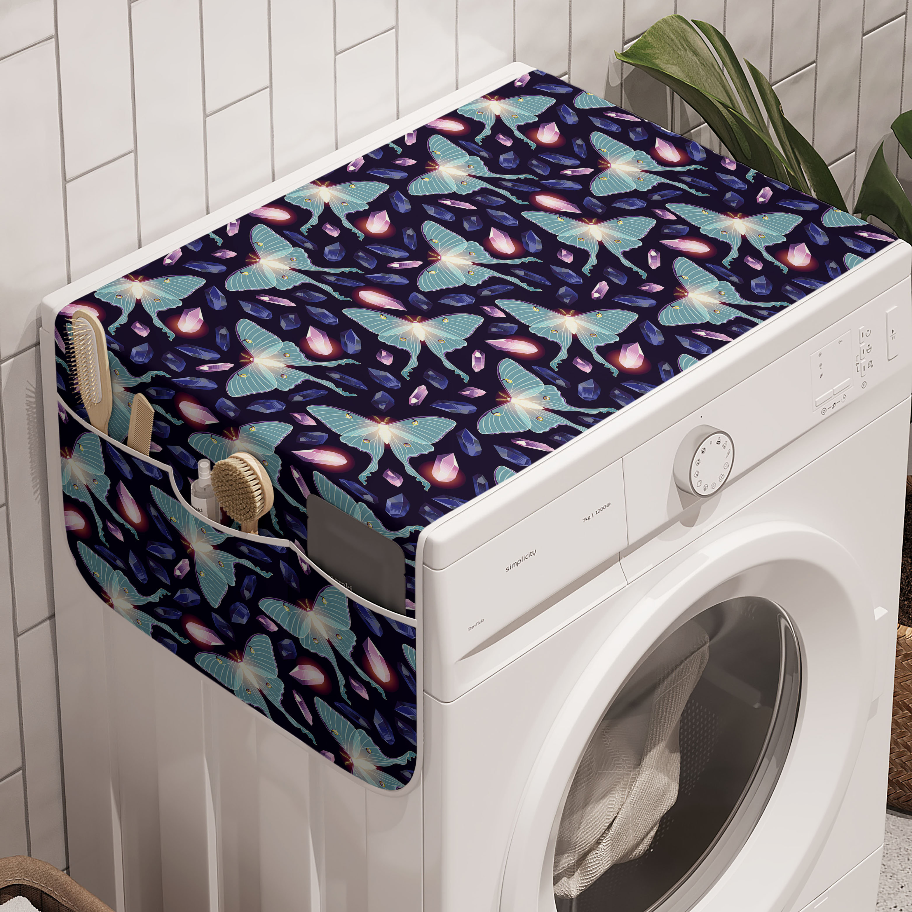 East Urban Home Lunar Moth Washing Machine Organizer Pack of 2 47" x 18 ...