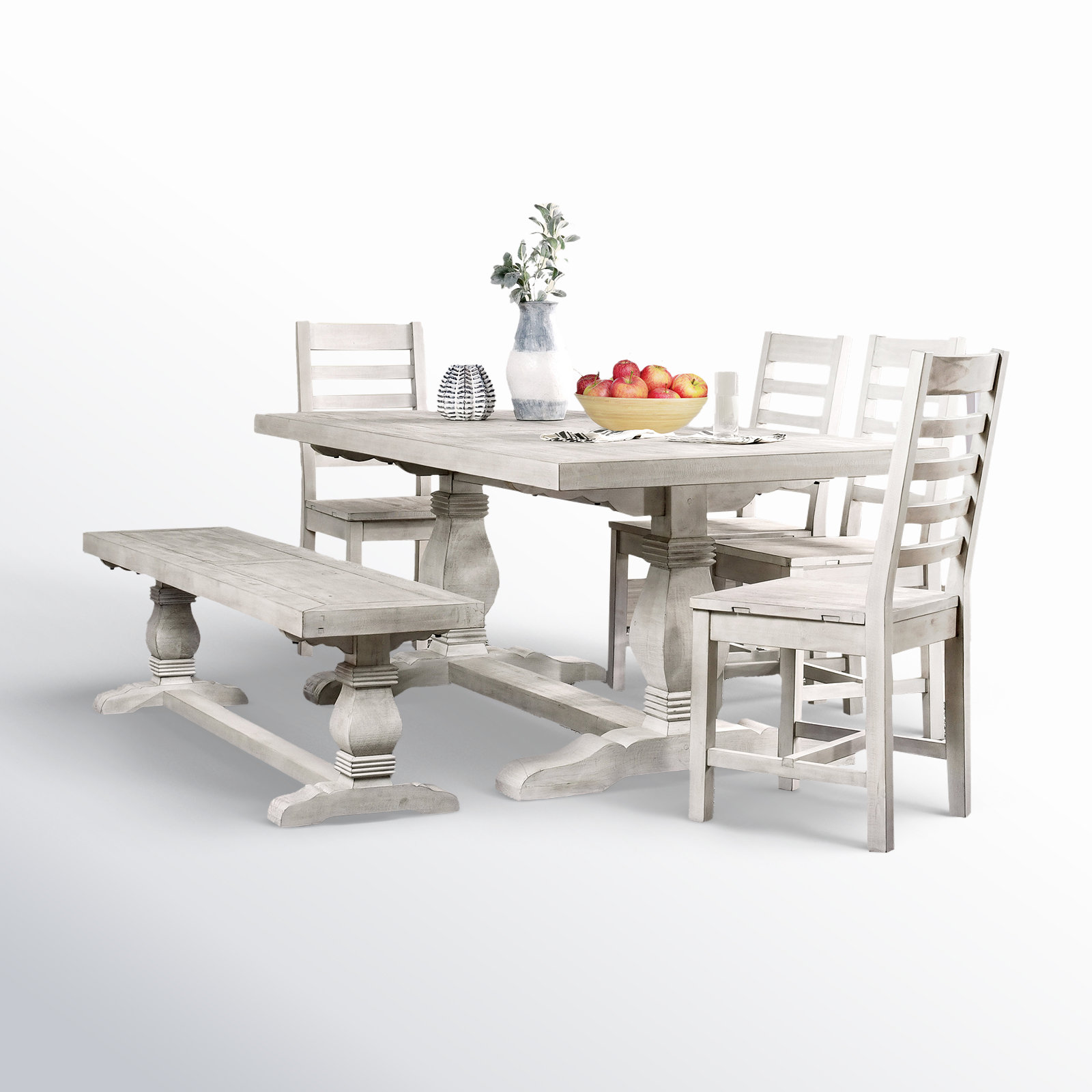 Rosalind Wheeler Kinston 6 Piece Dining Set - Distressed Ivory ...