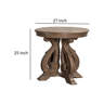 Benjara Gia Side End Table, 27 Inch Round Top, Carved Details, Brown ...