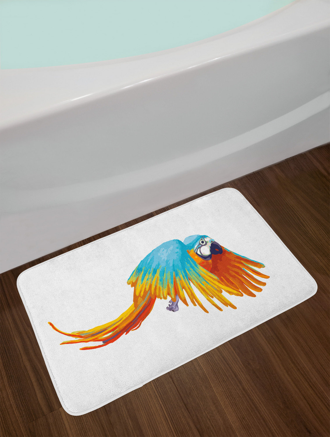 East Urban Home Flying Exotic Breed Parrot Bath Rug | Wayfair