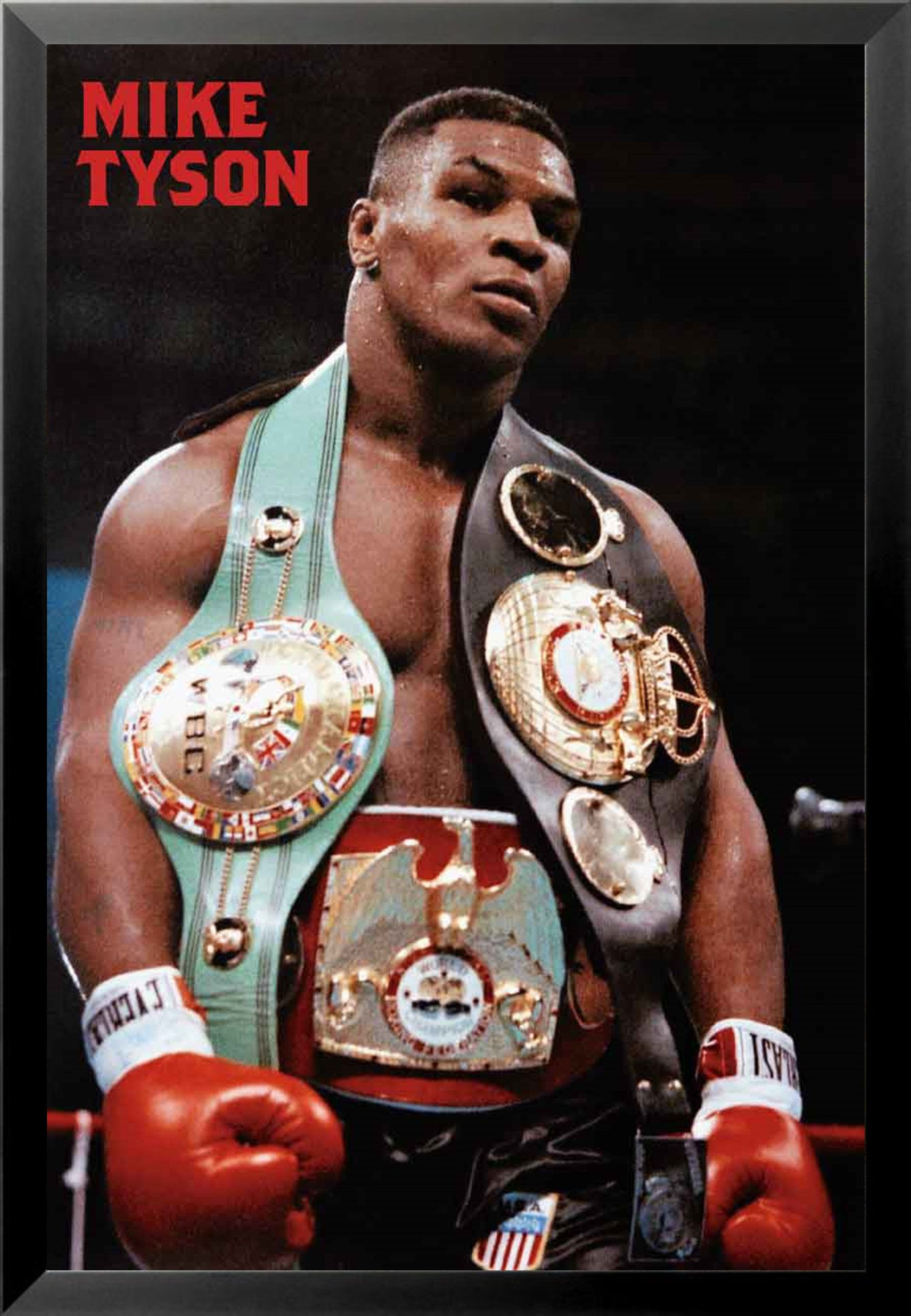 Buy Art For Less Mike Tyson 3 Heavyweight Belts 1987 Boxing - Graphic ...