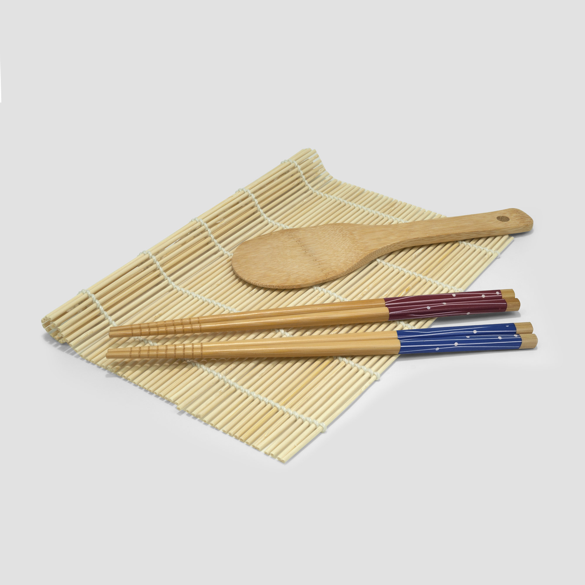 Cook Pro 6 Pc Multicolor Bamboo Chopstick Set W/rice Paddle And Sushi ...