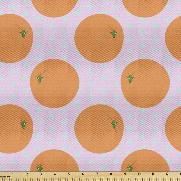 East Urban Home Cheral Cartoon Citrus Fruit on Polka Dots Pattern Multi ...