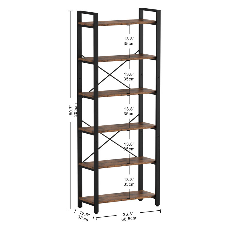 17 Stories Bookshelf 6-tier Ladder Shelf 110lbs/shelf Vintage ...