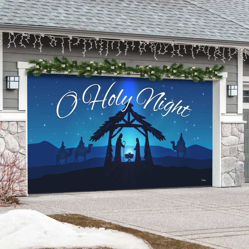 My Door Decor Peaceful O Holy Night Nativity 7' x 16' Christmas Double ...