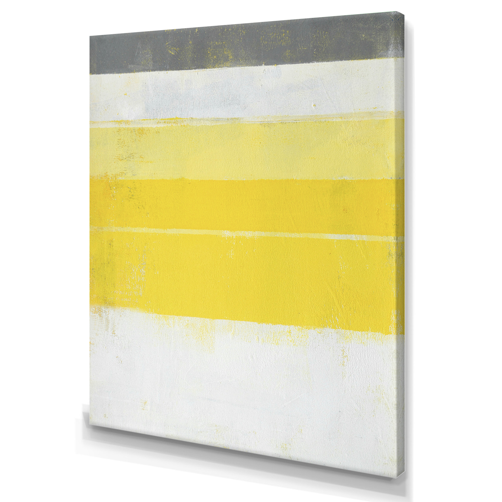 Wrought Studio Yellow Meets White Abstract Bands - Modern ...