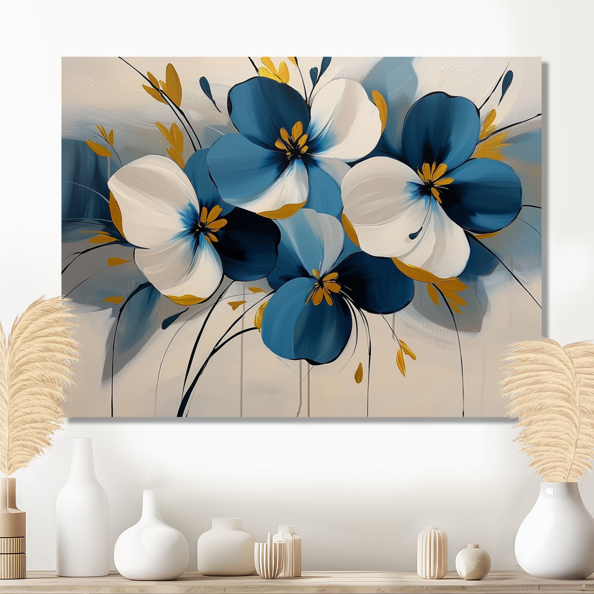Winston Porter Sillent Arrangement Of Poppies Aqua II - Poppies Wall ...