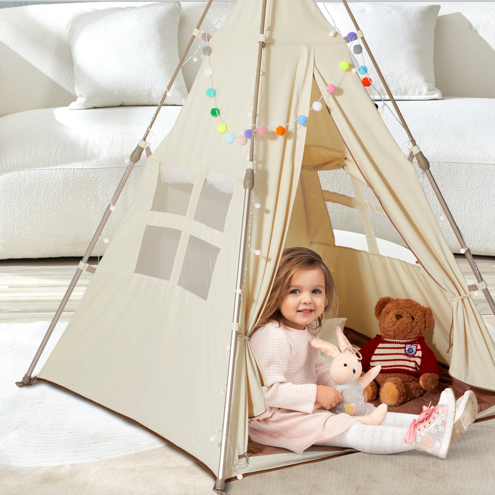 VEVOR Kids Play Tent, Teepee Tent for Kids 1-5 Years Old, Tent | Wayfair