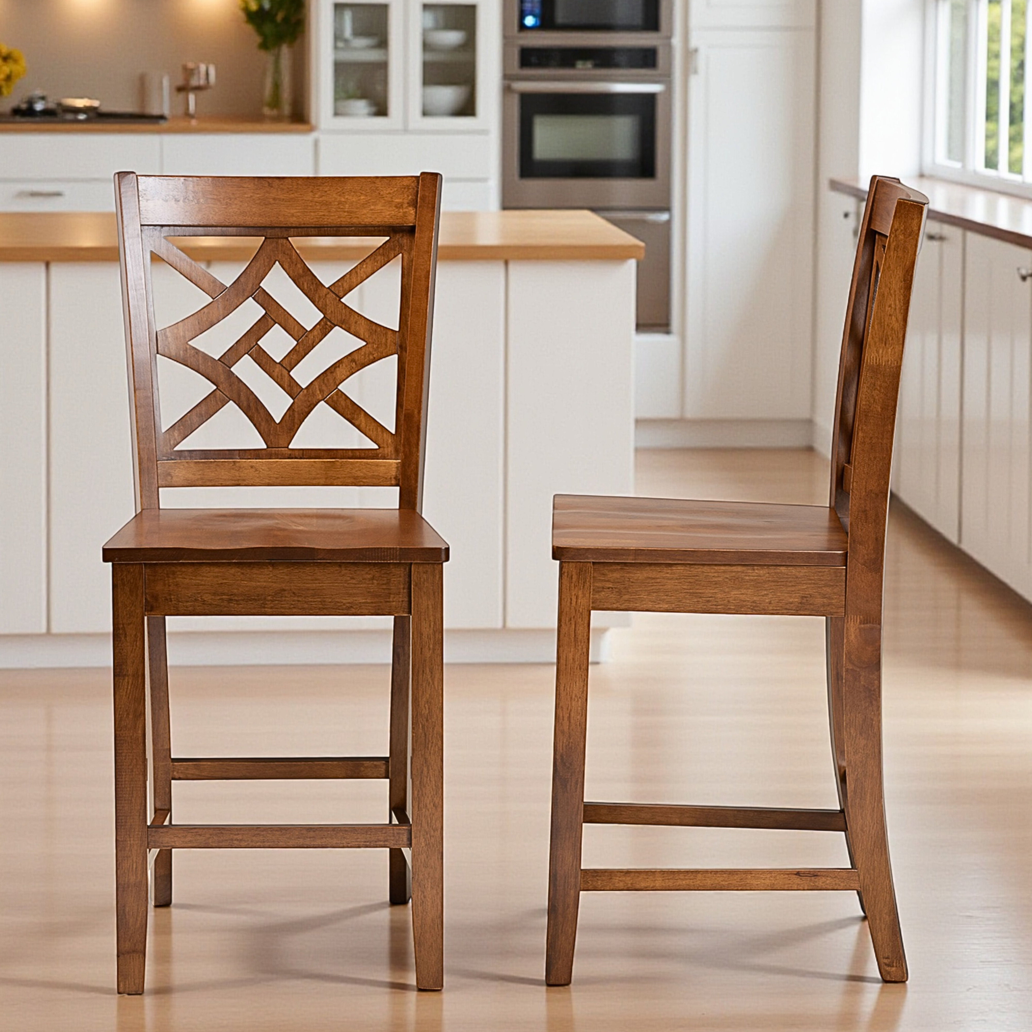 Lark Manor™ Iolana 2-Piece Transitional Walnut Brown Finished Wood ...