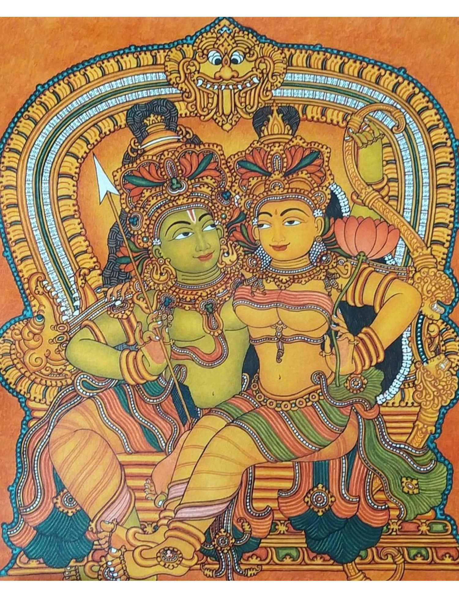 Exotic India Shri Rama Panchakshari Acrylic Painting | On Canvas | By ...